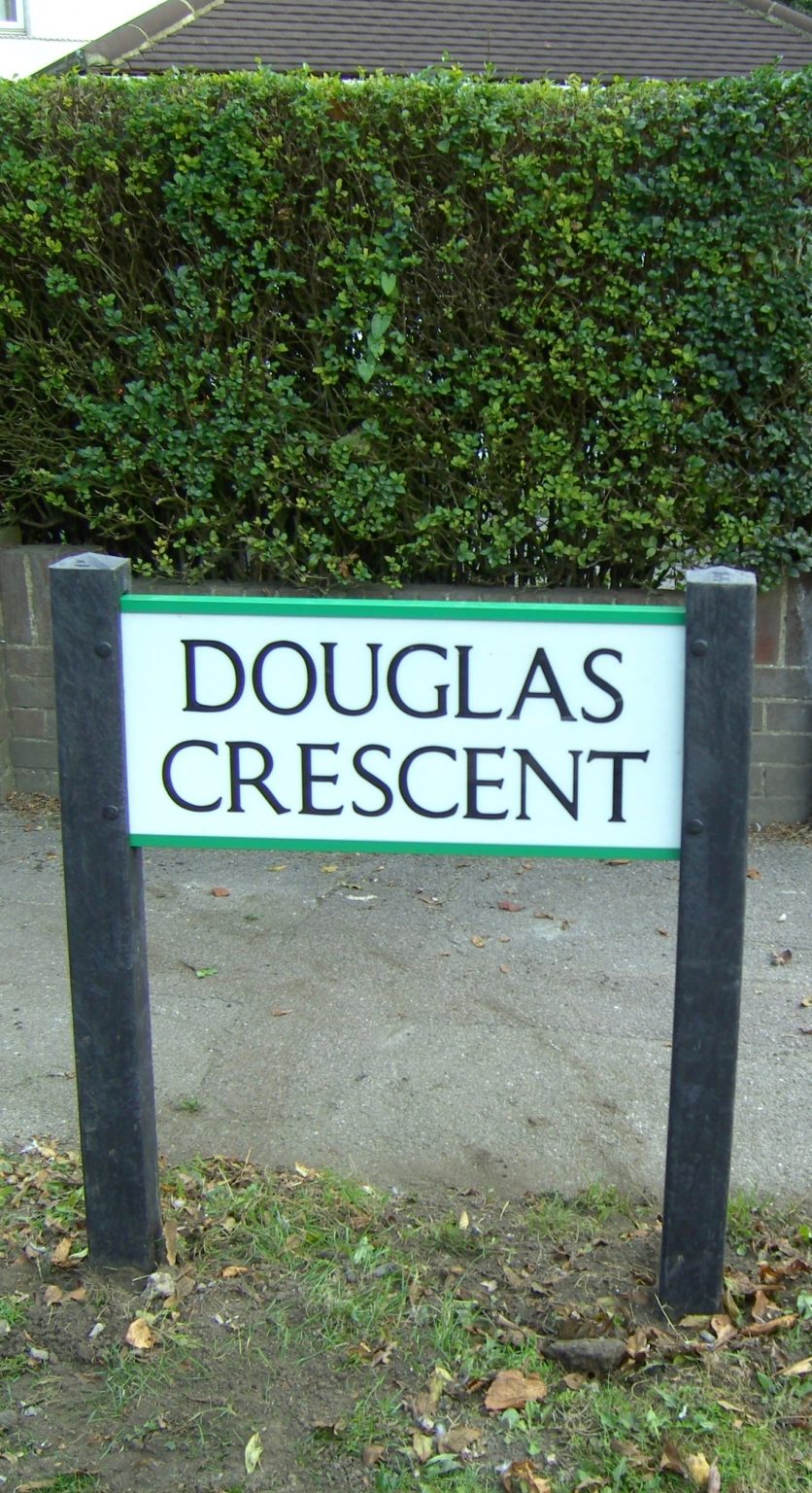 Polycarbonate Street Name Plate Sign Post Mounted - Street Furnishings